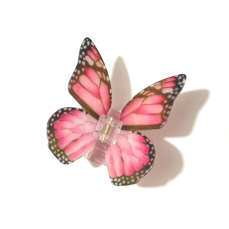 Peleides Pink Morpho Butterfly Hair Claw