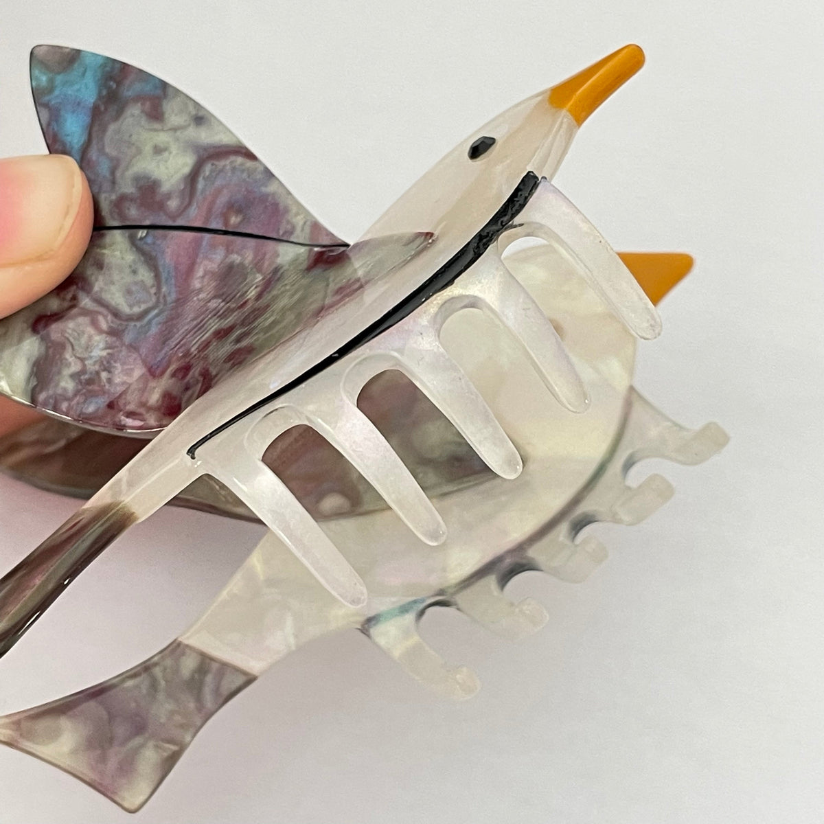 Abalone Shell Bird Seagulls Hair Claw